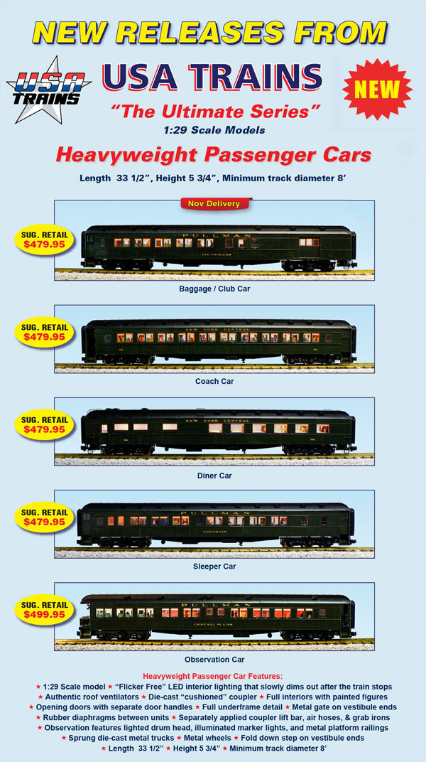 New USA Trains Locomotives!! (UP 4-8-4 Fef $3799.95, Heavyweight cars ...